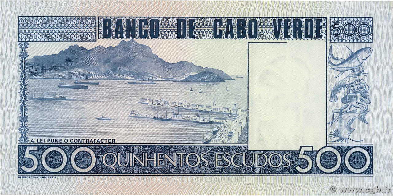 500 Escudos CAP VERT 1977 P.55a b01_1791 Billets