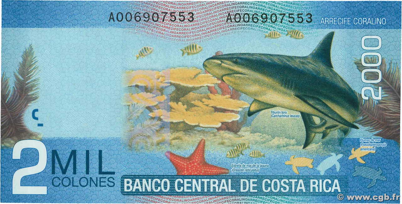 2000 Colones COSTA RICA 2009 P.275a b01_2022 Banknotes