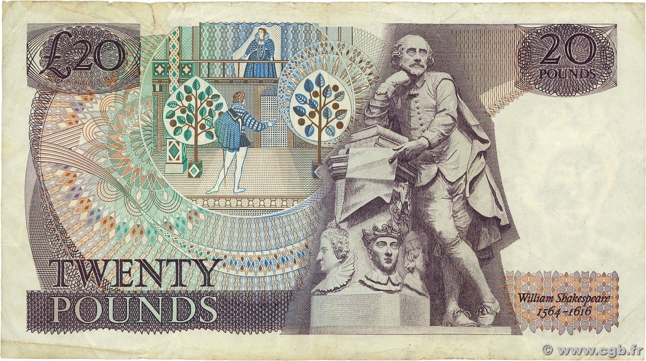 20 Pounds ENGLAND 1970 P 380b B01 4354 Banknotes 20-pounds-england-1970-p-380b-b01-4354-banknotes