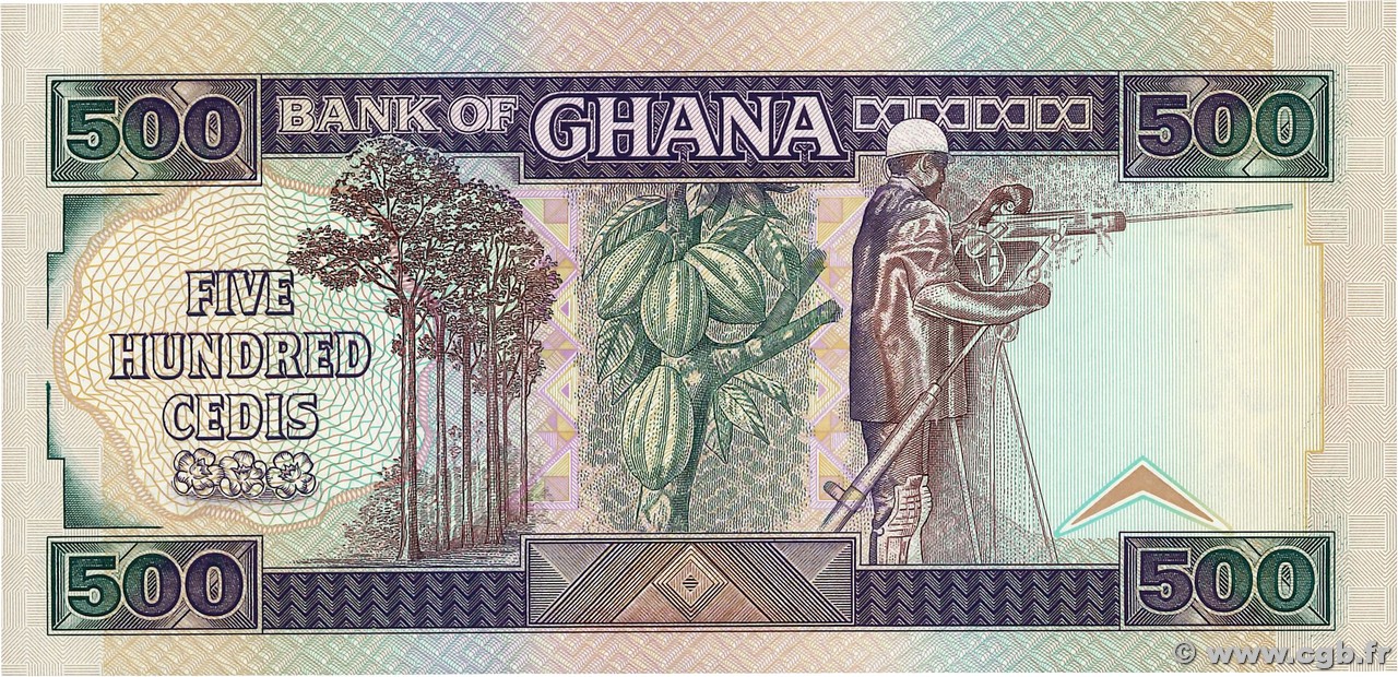 500 Cedis GHANA 1990 P.28b b01_4387 Billets