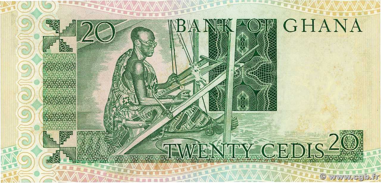 20 Cedis GHANA 1982 P.21c b01_5656 Billets
