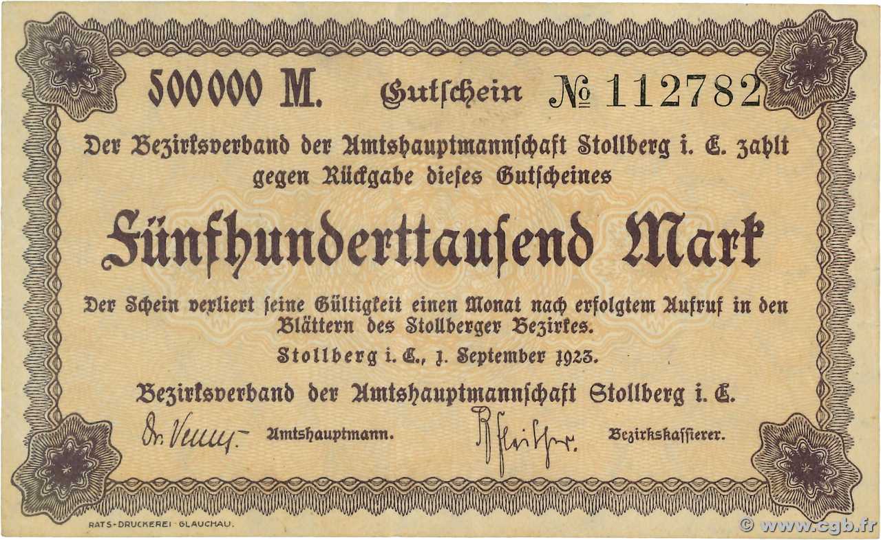 500000 Millions Mark ALLEMAGNE Stollberg 1923 b01_5707 Billets