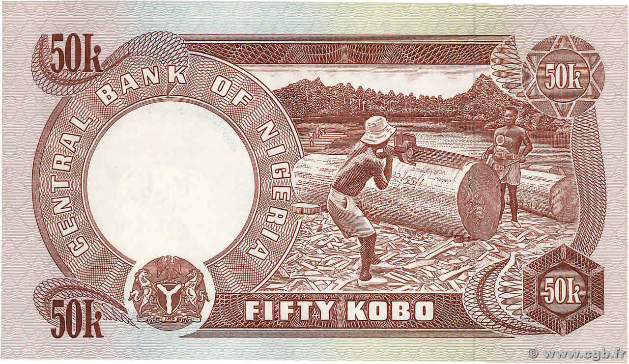 50 Kobo NIGERIA 1973 P.14d b01_5931 Banknotes