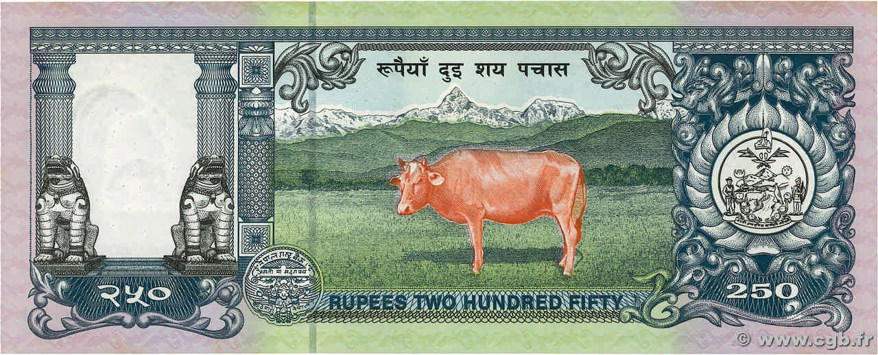 250 Rupees NÉPAL 1997 P.42 b01_8085 Billets