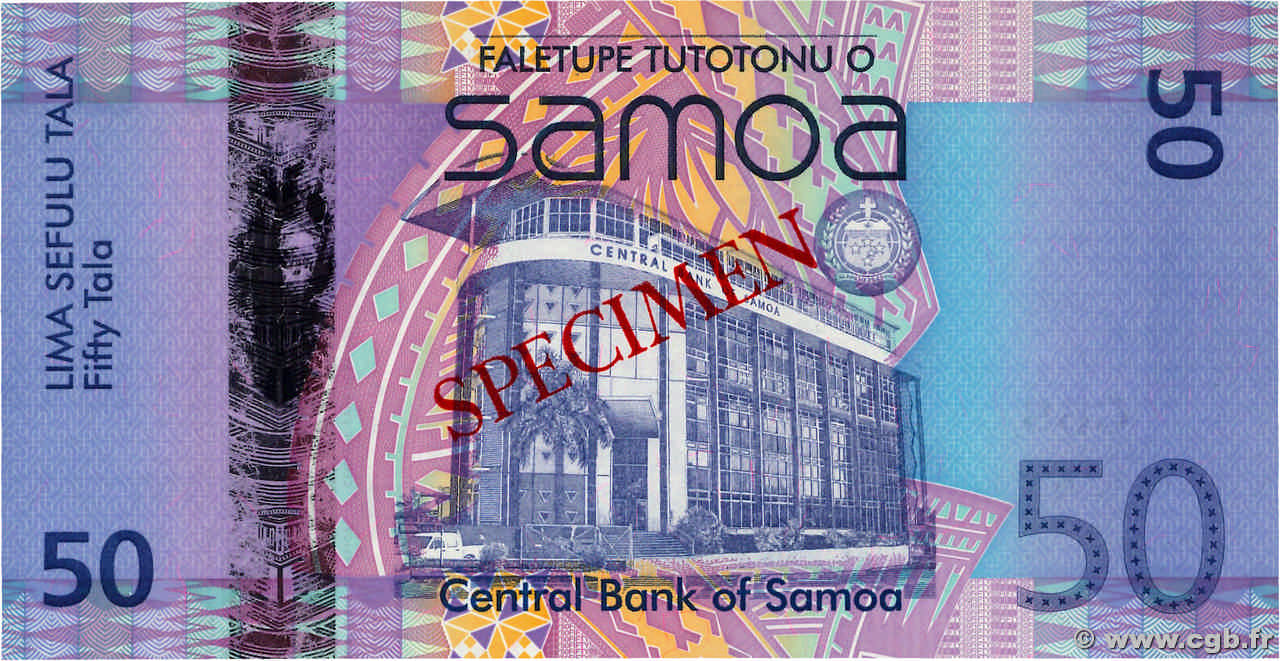 50 Tala Spécimen SAMOA 2008 P.41s b01_8433 Billets