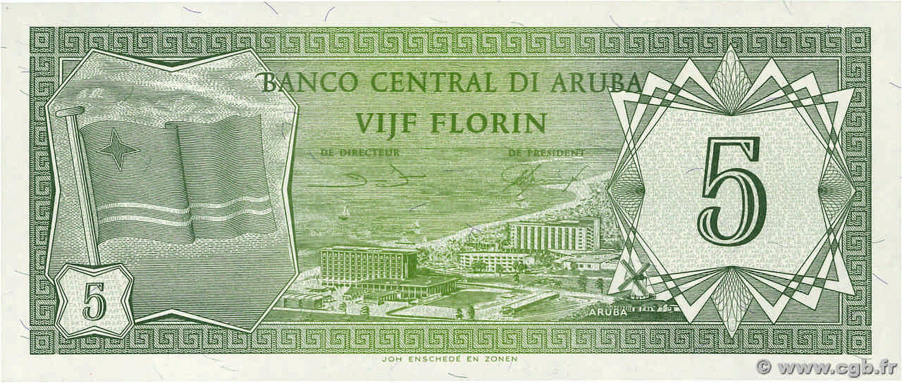 5 Florin ARUBA 1986 P.01 b01_9256 Banknotes