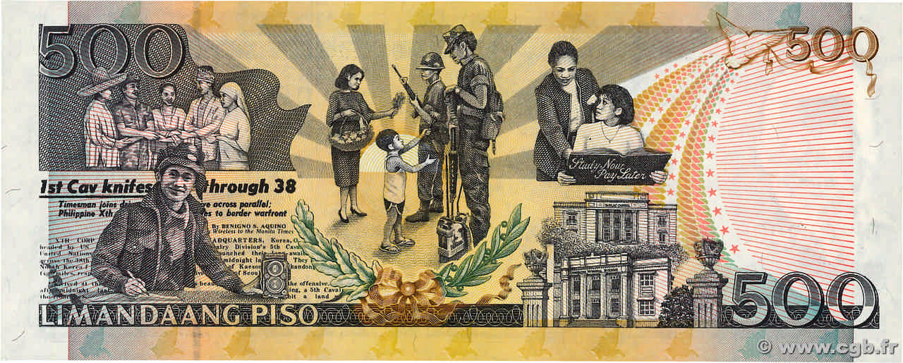 500 Pesos PHILIPPINES 2002 P.196a b01_9300 Banknotes