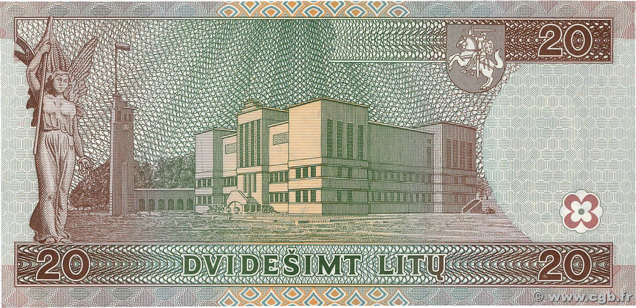 20 Litu LITHUANIA 1997 P.60 b01_9976 Banknotes