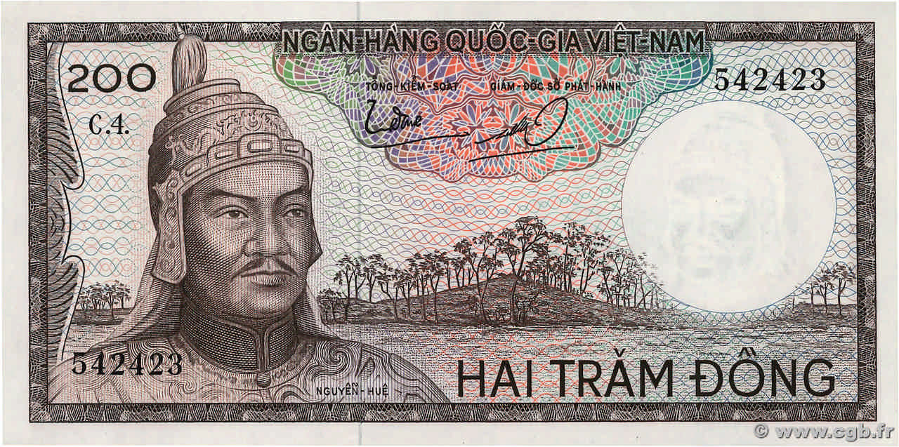 200 Dong VIET NAM SUD 1966 P.20b b02_1006 Billets
