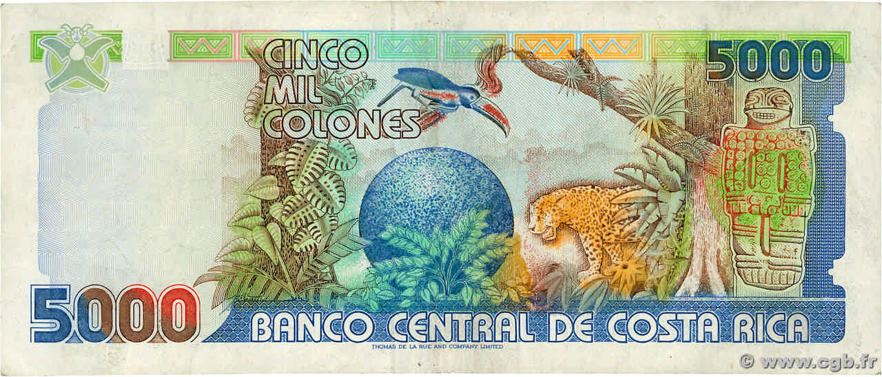 5000 Colones COSTA RICA 1994 P.260b b02_1791 Billets