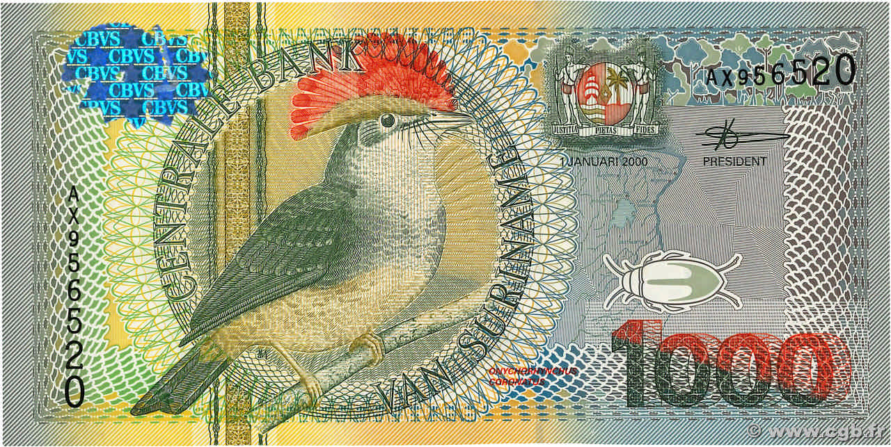 1000 Gulden SURINAM 2000 P.151 b02_1945 Billets