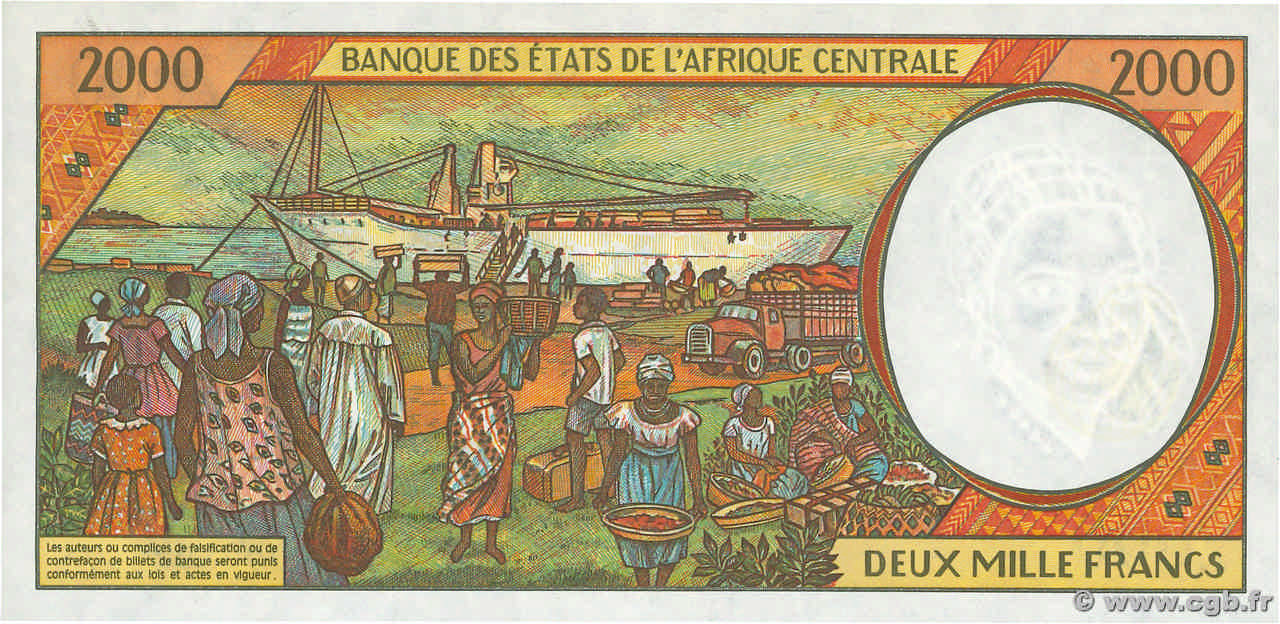 2000 Francs ÉTATS DE L'AFRIQUE CENTRALE 2000 P.103Cg b02_2837 Billets