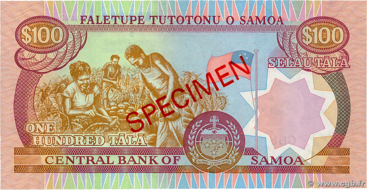 100 Tala Spécimen SAMOA 2006 P.37 b02_3018 Billets
