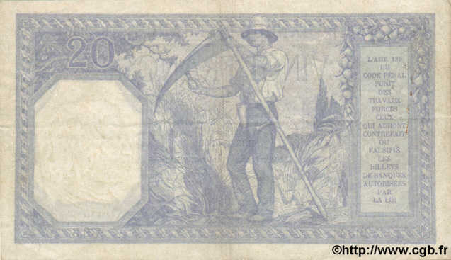 20 Francs BAYARD FRANCE 1917 F.11.02 b24_0041 Banknotes