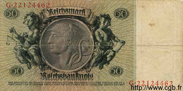 50 Reichsmark GERMANY 1933 P.182a b32_0903 Banknotes