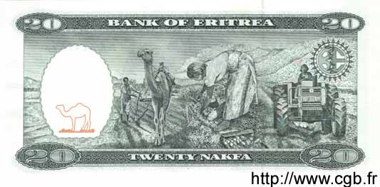 20 Nakfa ÉRYTHRÉE 1997 P.04 b33_0387 Billets