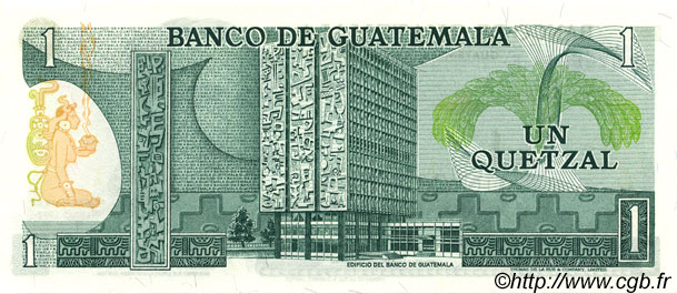 1 Quetzal GUATEMALA 1972 P.059a b44_0678 Banknoten
