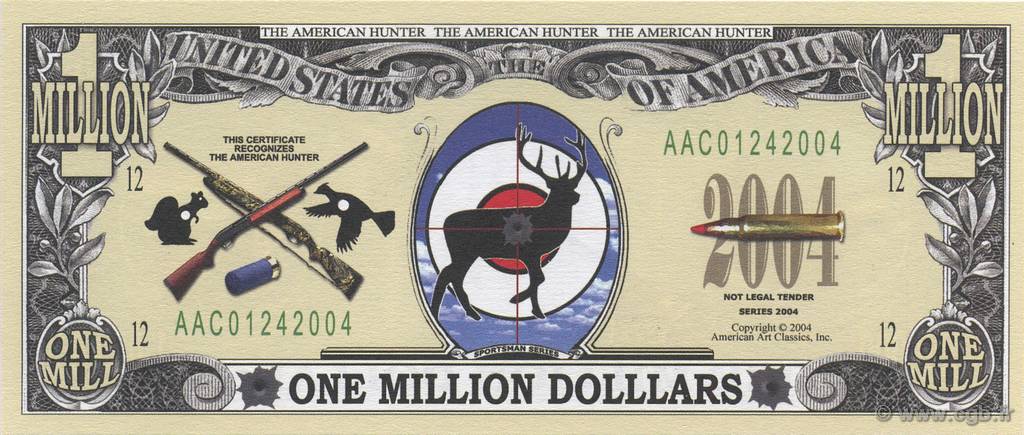 1000000 Dollars UNITED STATES OF AMERICA 2004 b50_1122 Banknotes