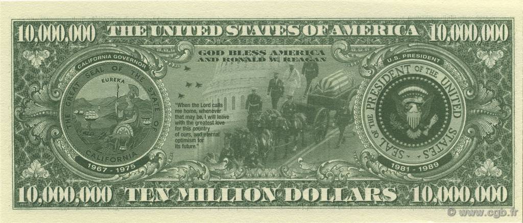 10000000 Dollars ÉTATS-UNIS D'AMÉRIQUE 2004 b50_1215 Billets