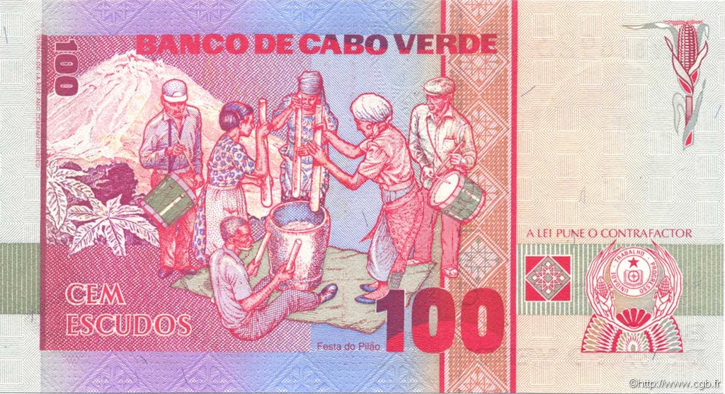 100 Escudos CAP VERT 1989 P.57a b52_0209 Billets