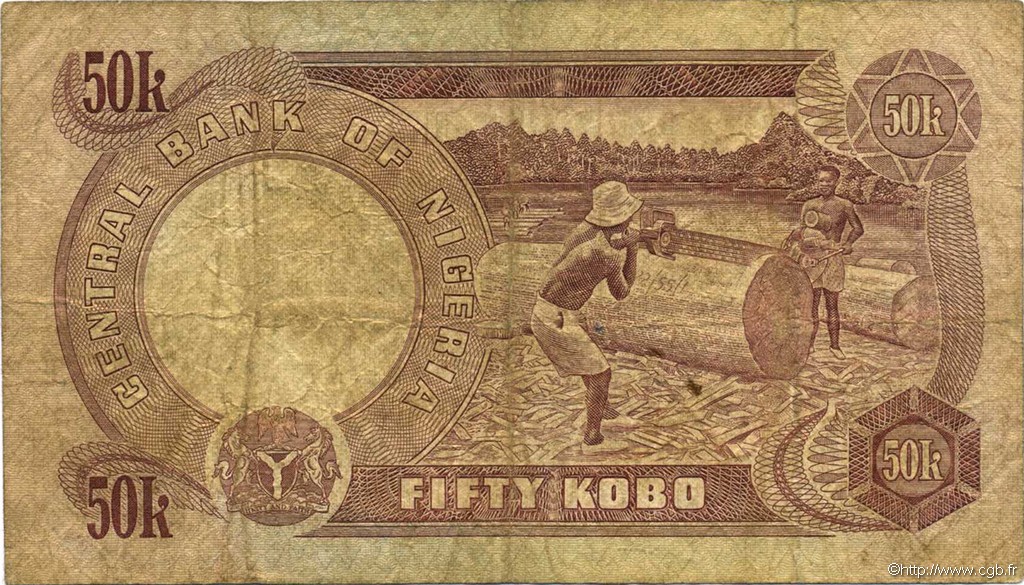 50 Kobo NIGERIA 1973 P.14b b52_1116 Billets
