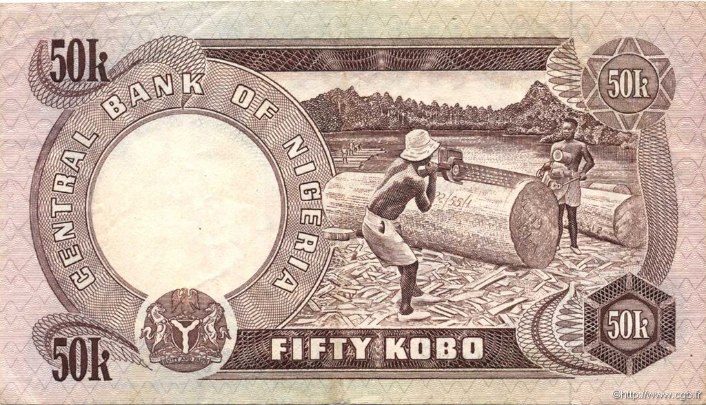 50 Kobo NIGERIA 1973 P.14g b52_1121 Billets