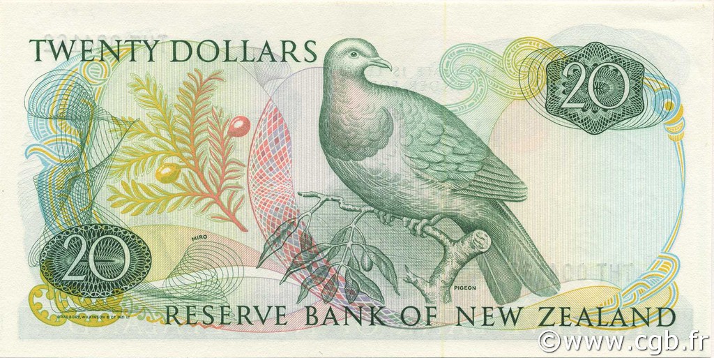 20 Dollars NEW ZEALAND 1988 P.173c b59_0265 Banknotes