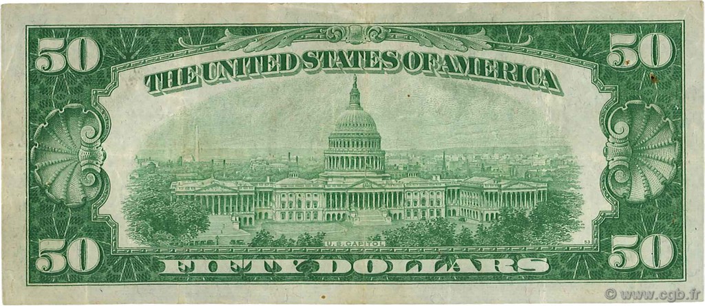 50 Dollars UNITED STATES OF AMERICA New York 1934 P 432D B61 0096 Banknotes 50-dollars-united-states-of-america-new-york-1934-p-432d-b61-0096-banknotes