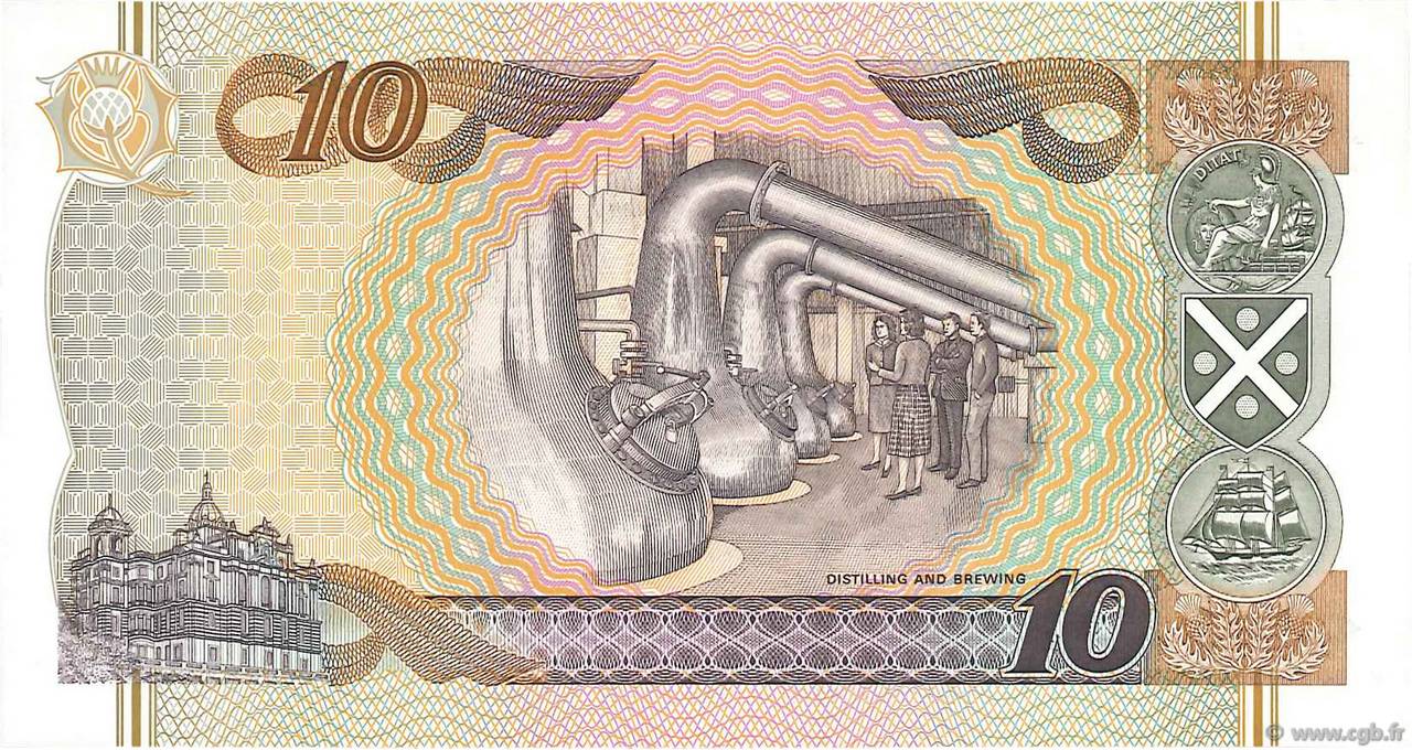 10 Pounds SCOTLAND 1995 P.120a b74_0044 Banknotes