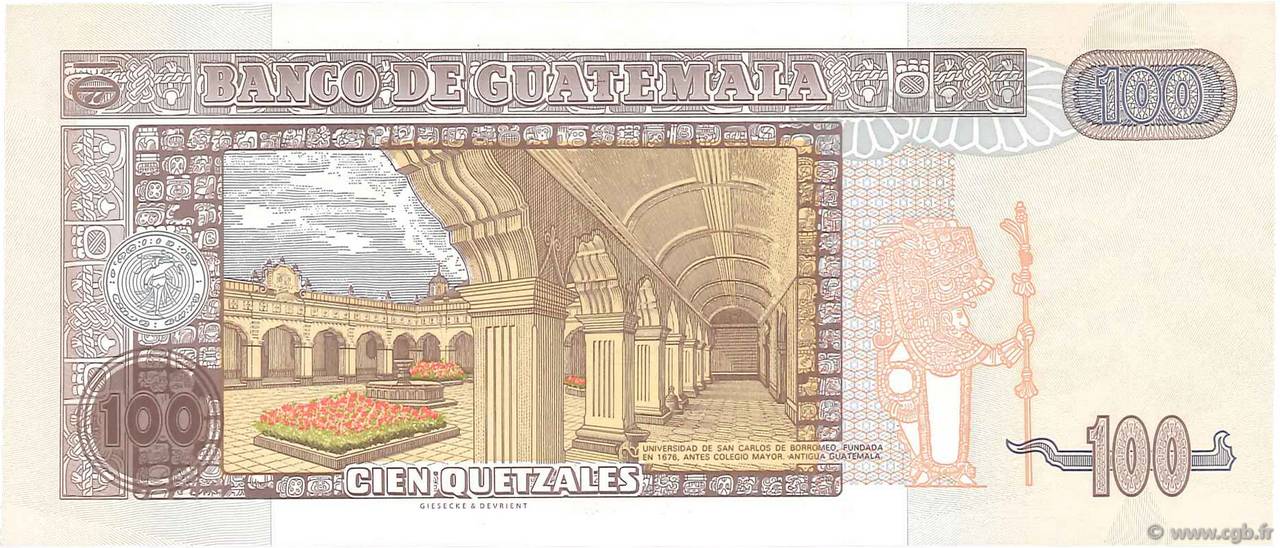100 Quetzales GUATEMALA 2006 P.114a b74_0398 Billetes
