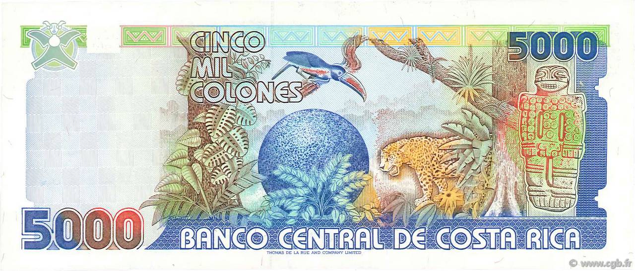5000 Colones COSTA RICA 1991 P.260a b74_0468 Billets