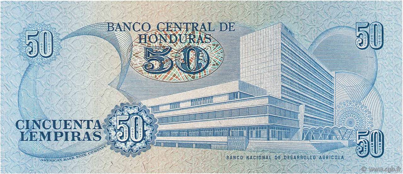50 Lempiras HONDURAS 1990 P.066c b75_0809 Banknotes