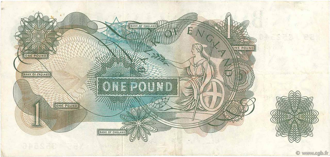 1 Pound ENGLAND 1960 P.374a b76_2353 Banknotes