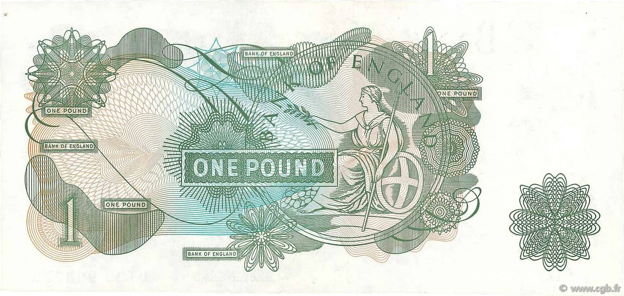 1 Pound ANGLETERRE 1970 P.374g b76_2391 Billets