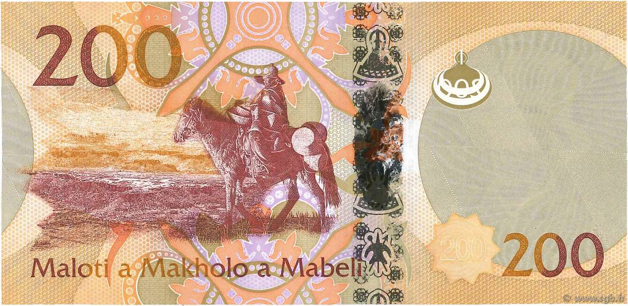 200 Maloti LESOTHO 2015 P.New b76_2413 Banknotes