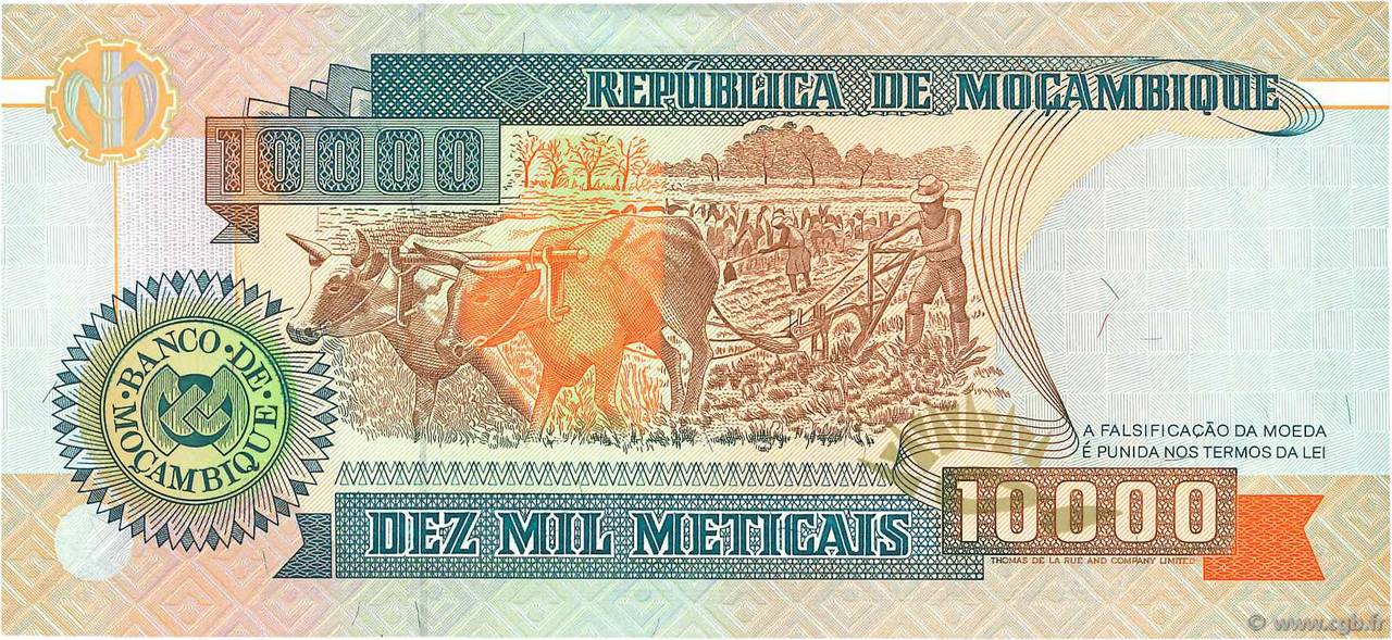 10000 Meticais MOZAMBIQUE 1991 P.137 b76_2461 Banknotes