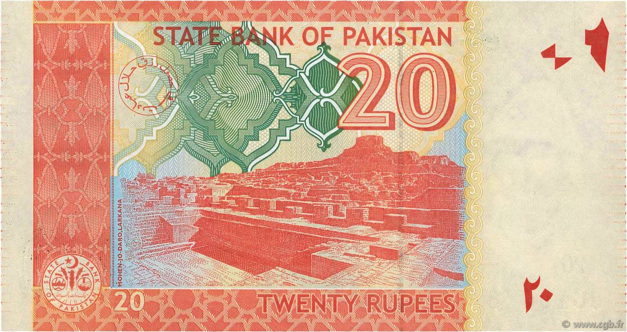 20 Rupees PAKISTAN 2016 P.55j b79_0121 Banknotes