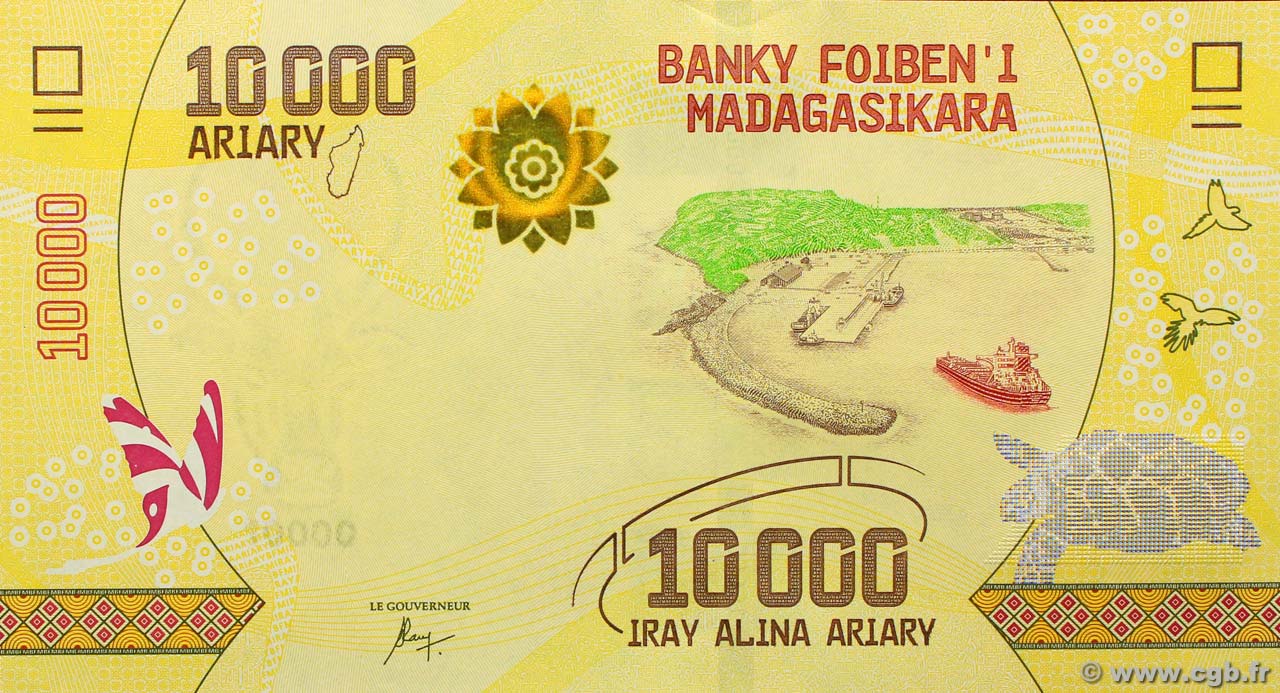 10000 Ariary MADAGASCAR 2017 P.103 b79_0308 Banknotes