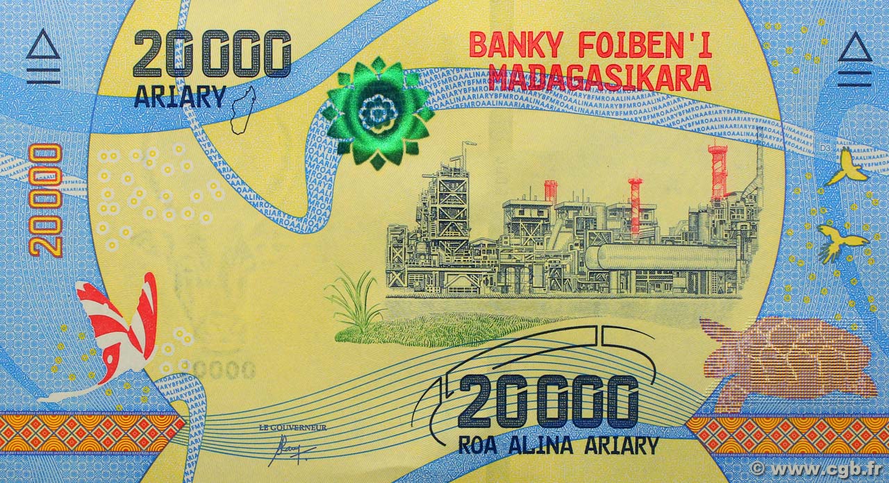 20000 Ariary MADAGASCAR 2017 P.104 b79_0309 Billets