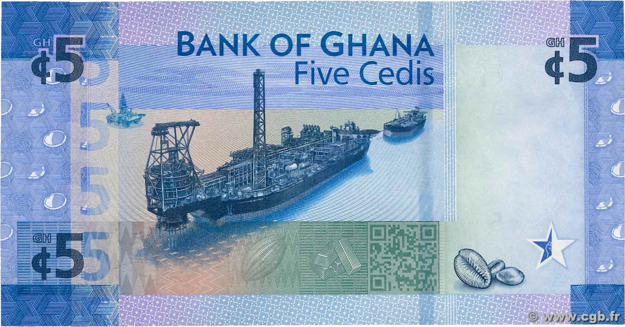 5 Cedis Commémoratif GHANA 2017 P.43 b79_0310 Banknotes