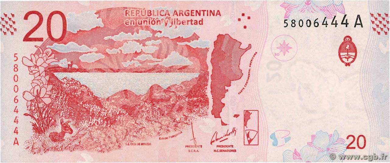 20 Pesos ARGENTINE 2017 P.361 b79_0564 Billets
