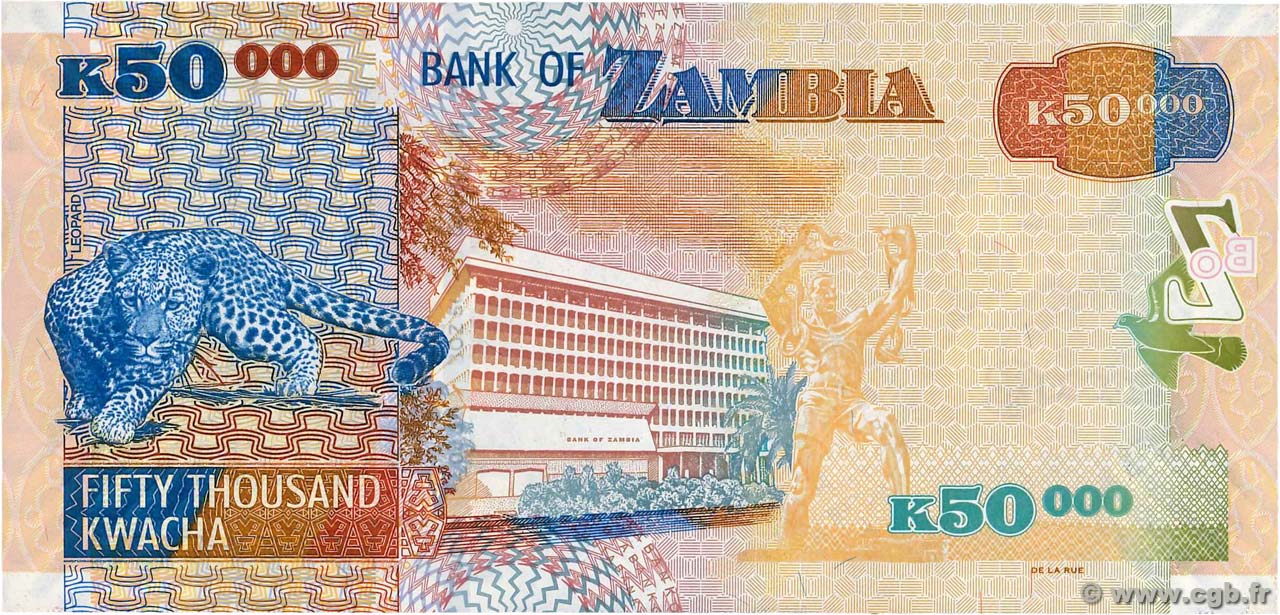 50000 Kwacha ZAMBIA 2007 P.48c b82_0133 Banknotes