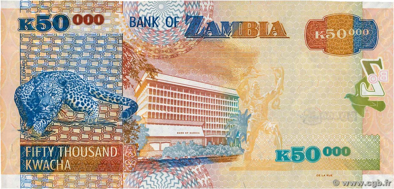 50000 Kwacha ZAMBIA 2008 P.48d b82_0134 Banknotes