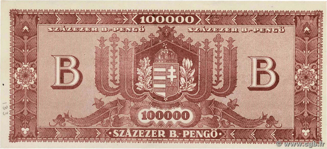 100000 B-Pengo HONGRIE 1946 P.133 b82_0184 Billets