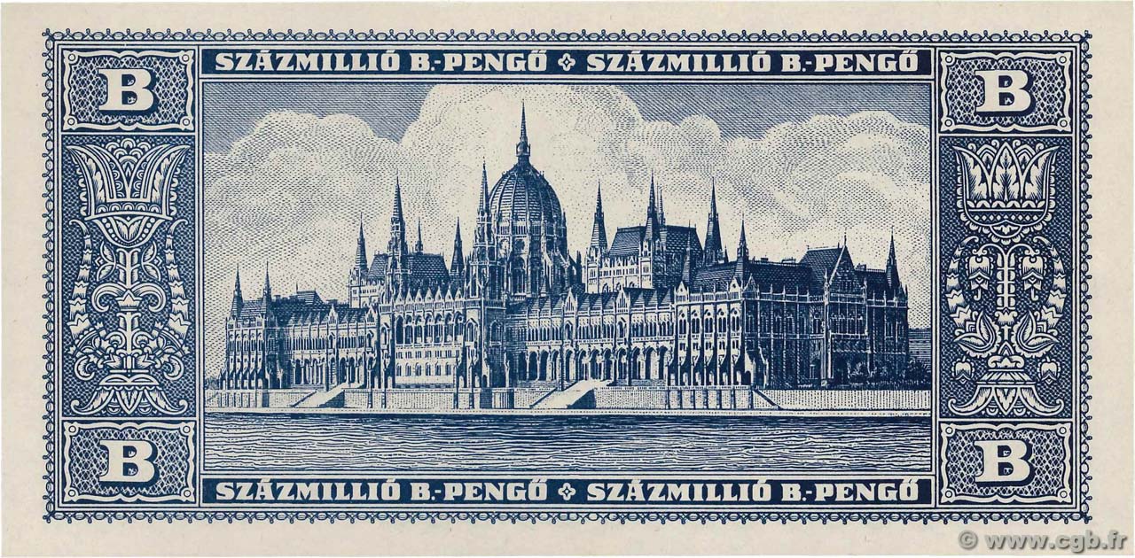 100 Millions B-Pengo HUNGARY 1946 P.136 b82_0186 Banknotes