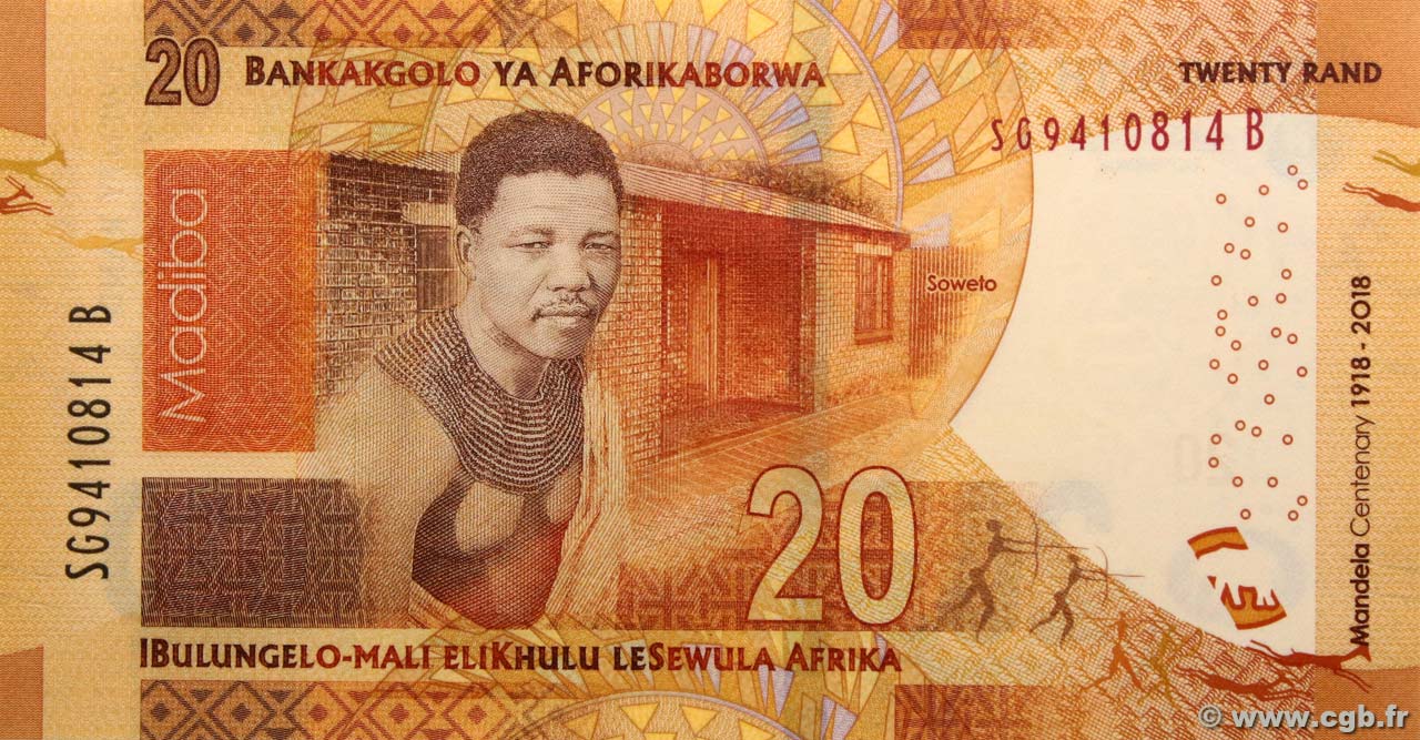 20 Rand SOUTH AFRICA 2018 P.144 b84_0098 Banknotes