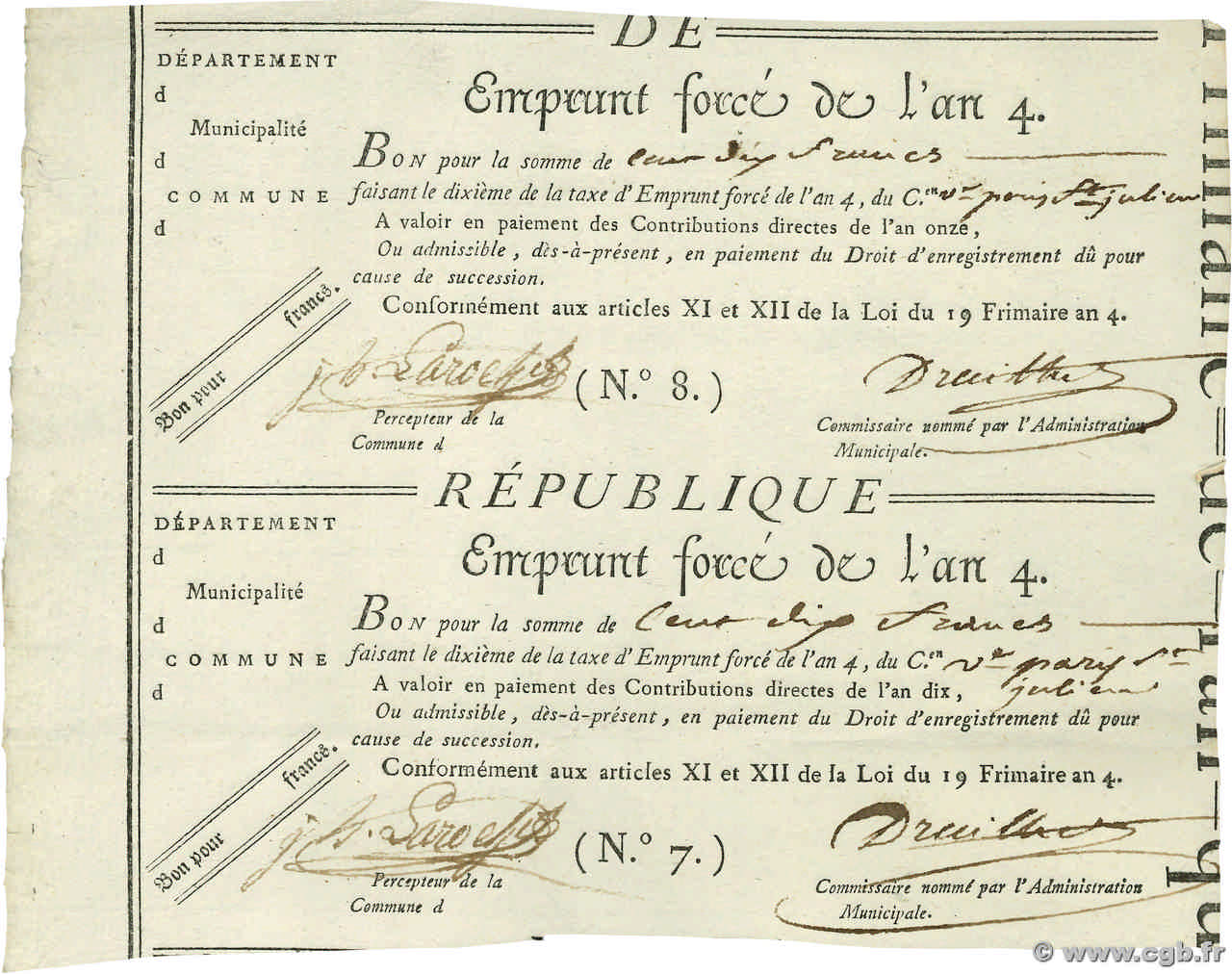 0 Francs Planche FRANCE 1795 Ass.- b84_4211 Billets