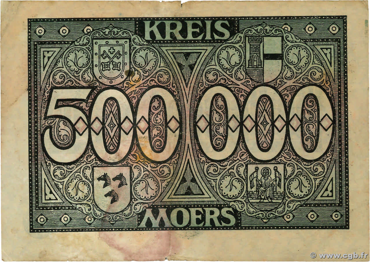 500000 Mark ALLEMAGNE Moers 1923 P.- b84_4331 Billets