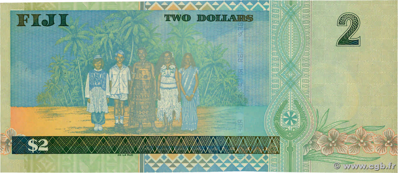 2 Dollars FIJI 2002 P.104a b84_5753 Banknotes