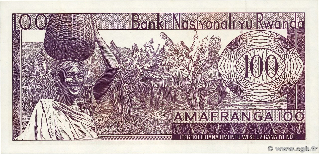 100 Francs RWANDA 1964 P.08a b85_3187 Billets